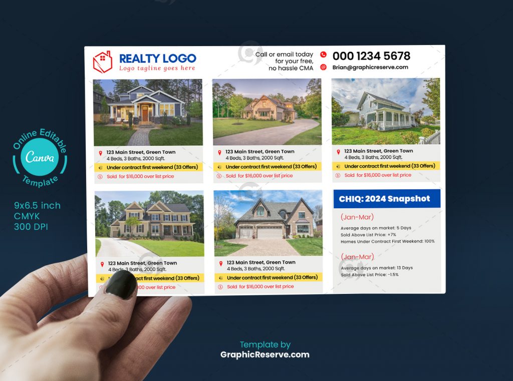 Real Estate Listing Offers EDDM Postcard Canva Template - Graphic Reserve