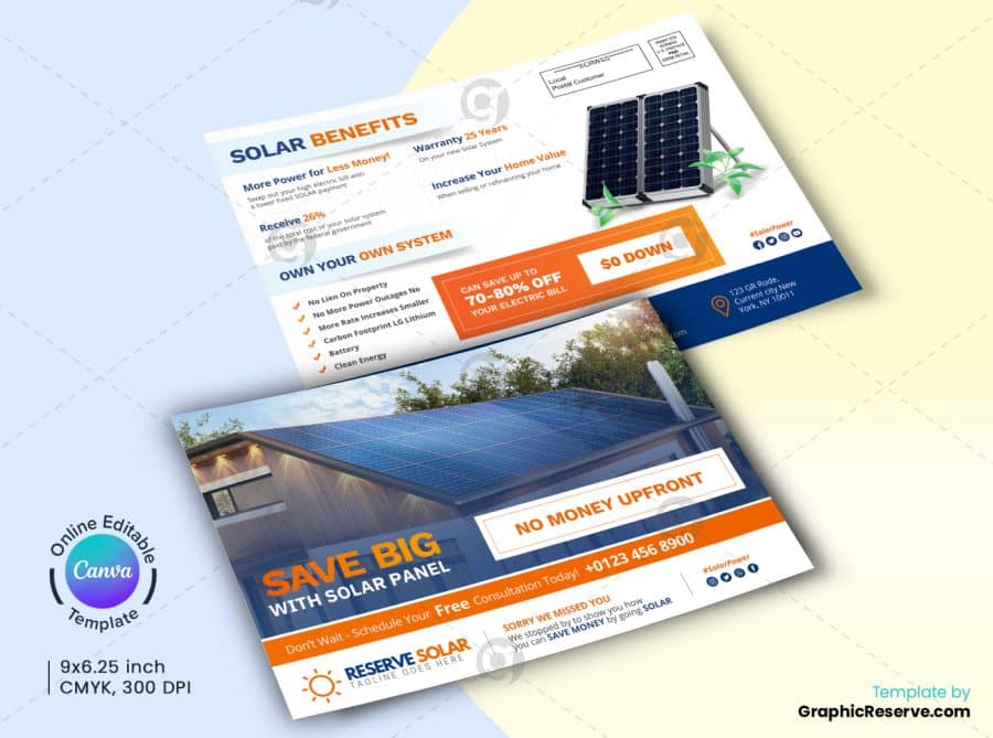 Solar Door Hanger Design (Canva Template) - Graphic Reserve