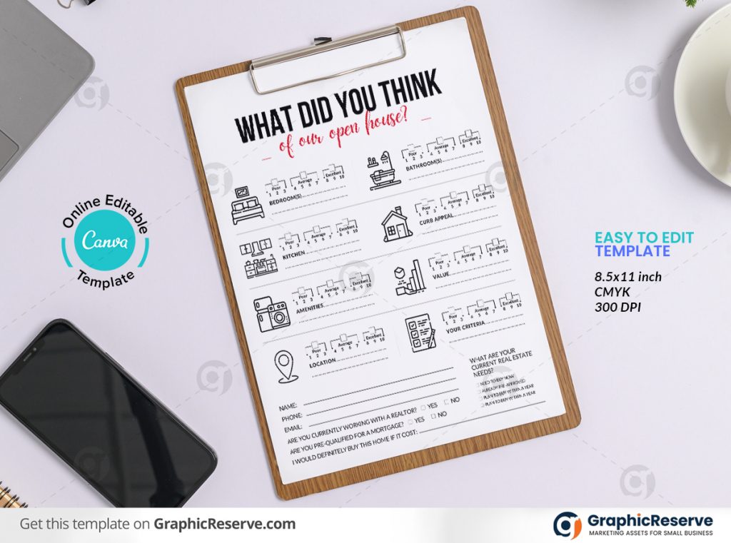 Customizable Open House Visitor Feedback Form