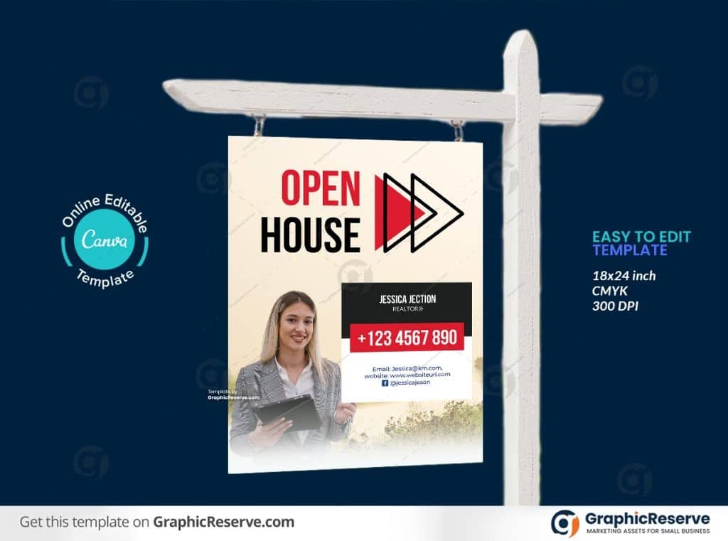 Open House Flyer Canva Template - Graphic Reserve