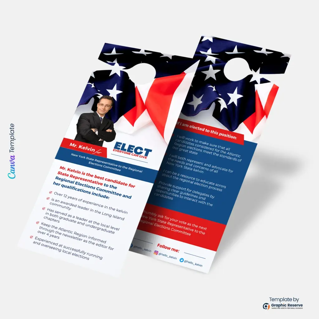 Political Election Voting Door Hanger Design Template
