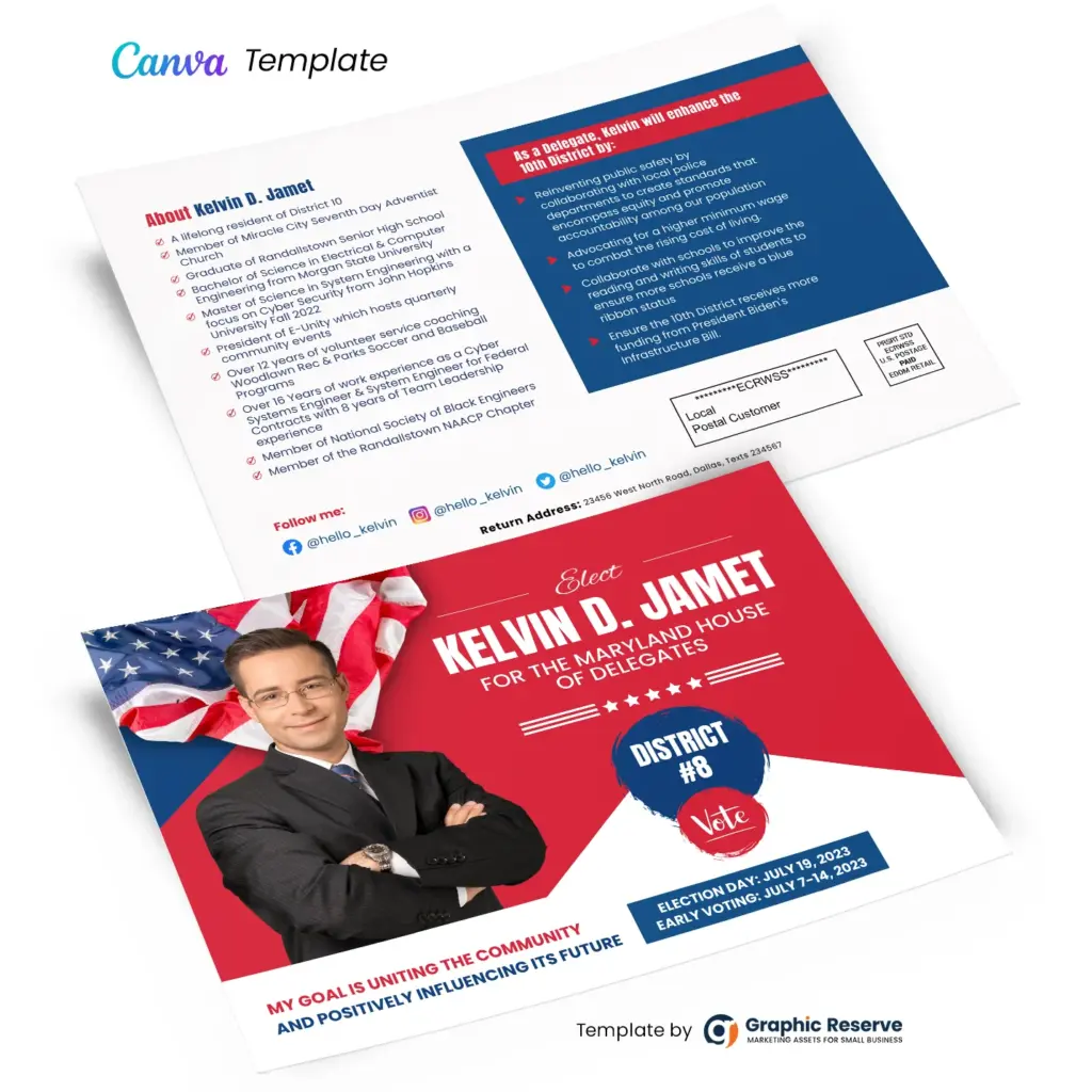 Political Postcard Canva Template