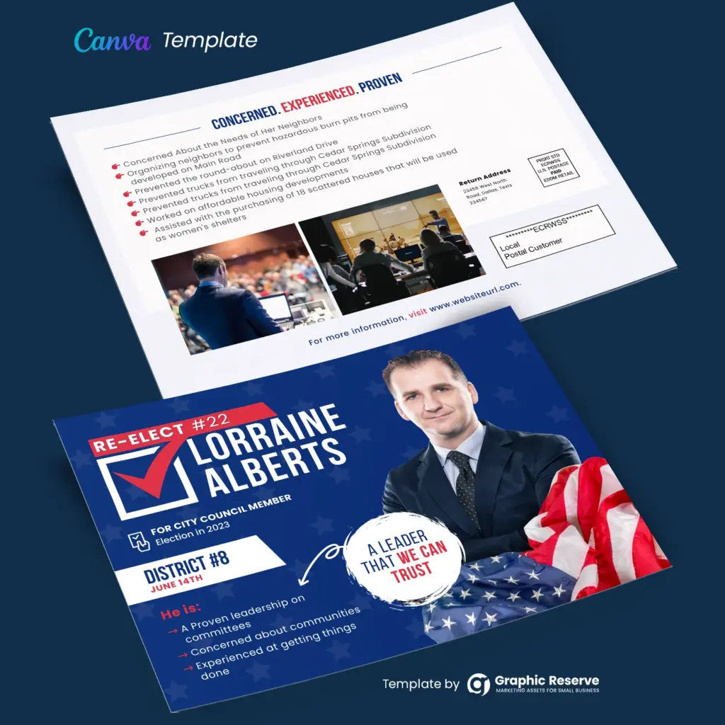 Effective Political Re-Election Postcard Template