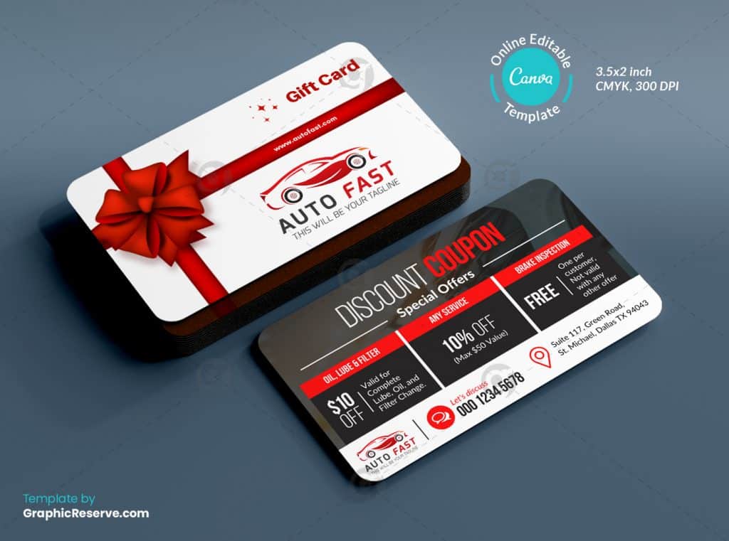 Automotive Business Gift Card Design Template