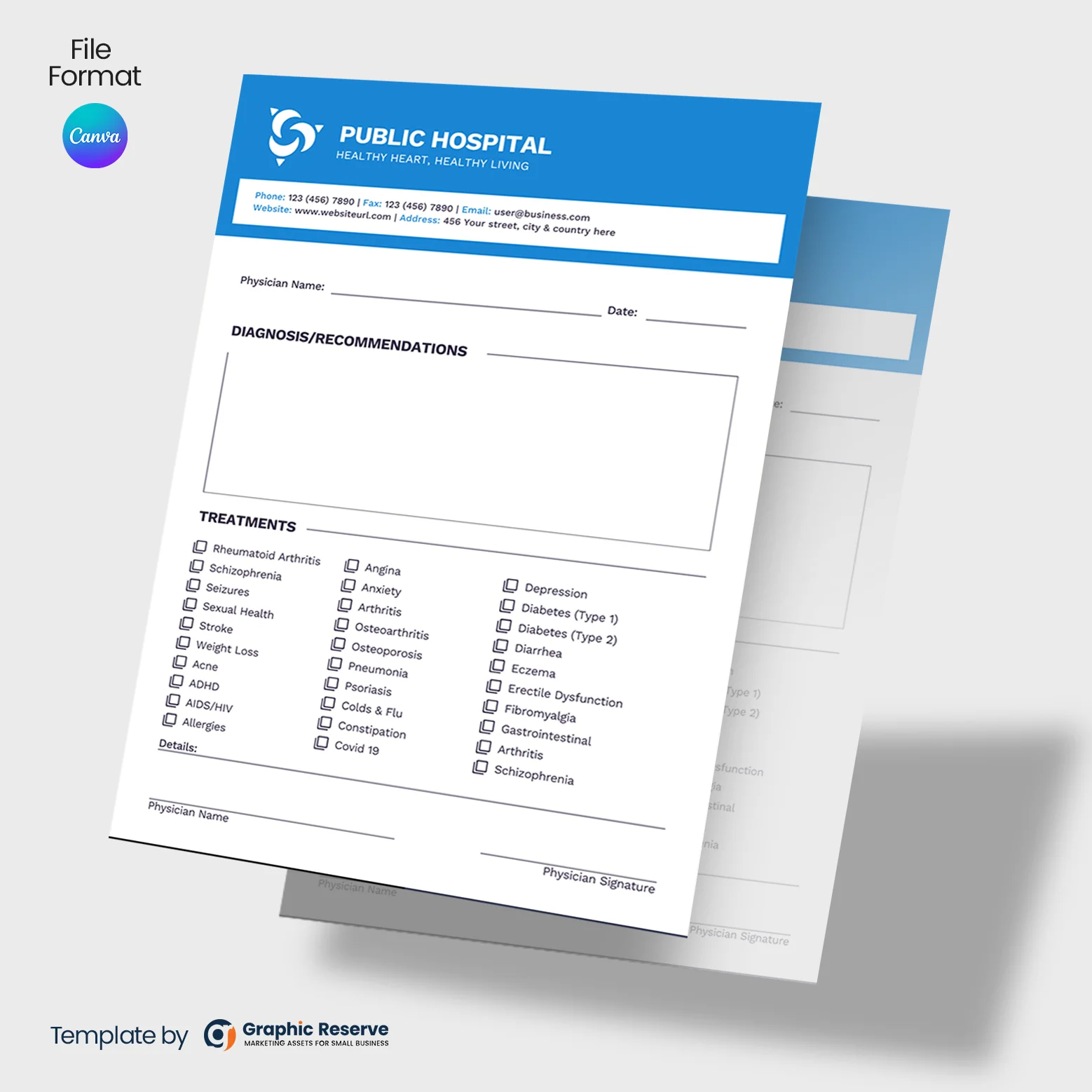 Streamline Medical Diagnosis Forms with Our Canva Template