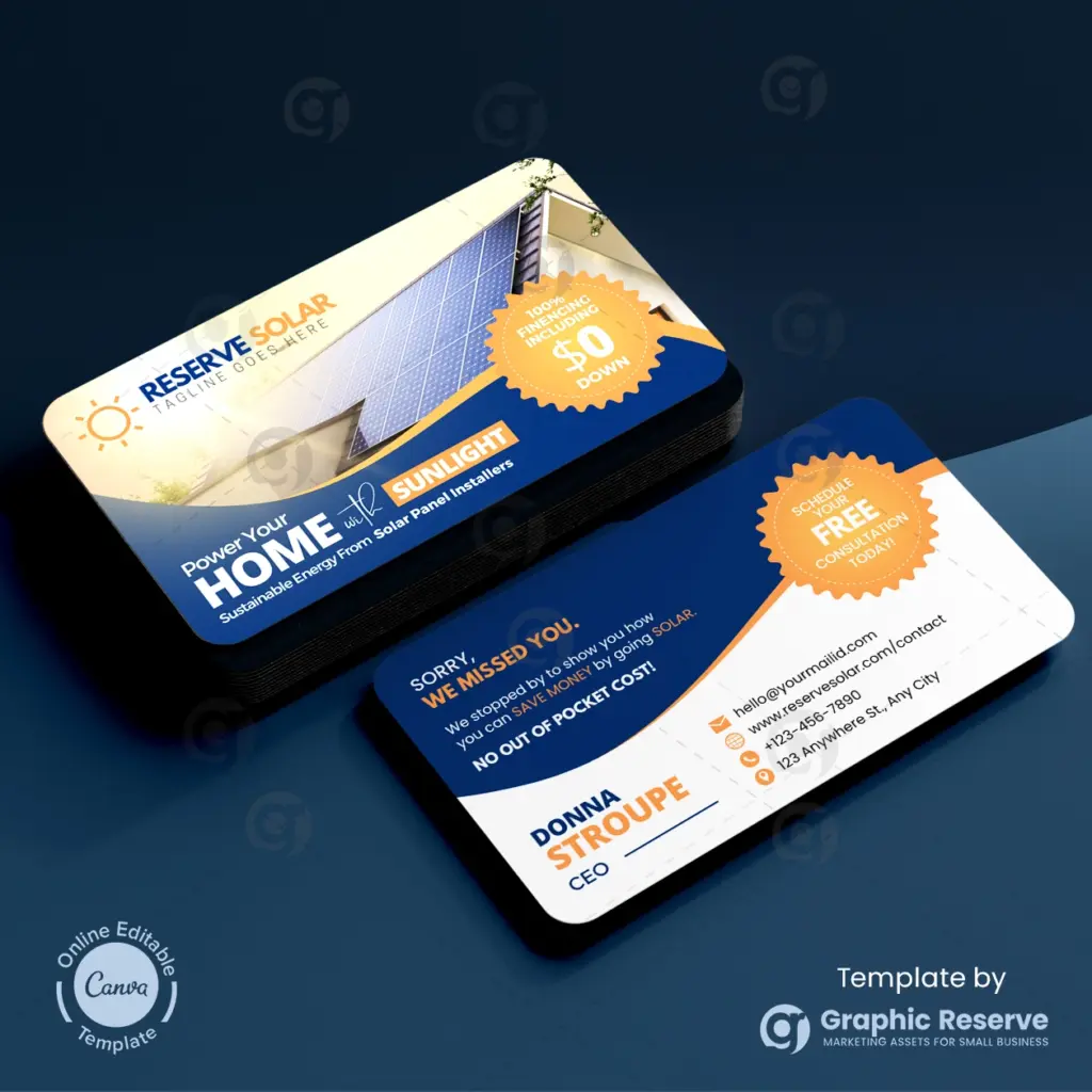Solar Panel Business Card Professional Designs