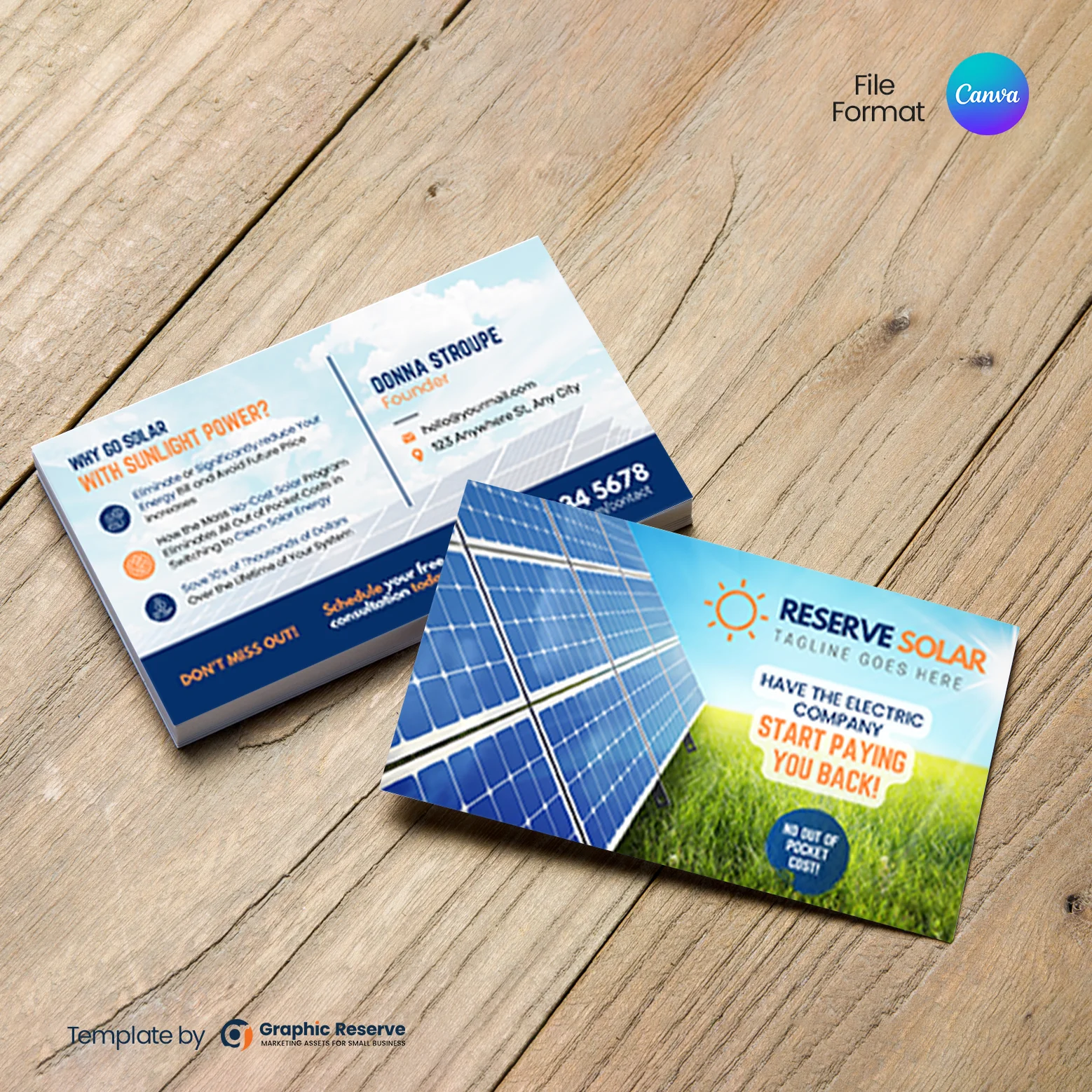 Solar Power Business Cards Canva Templates