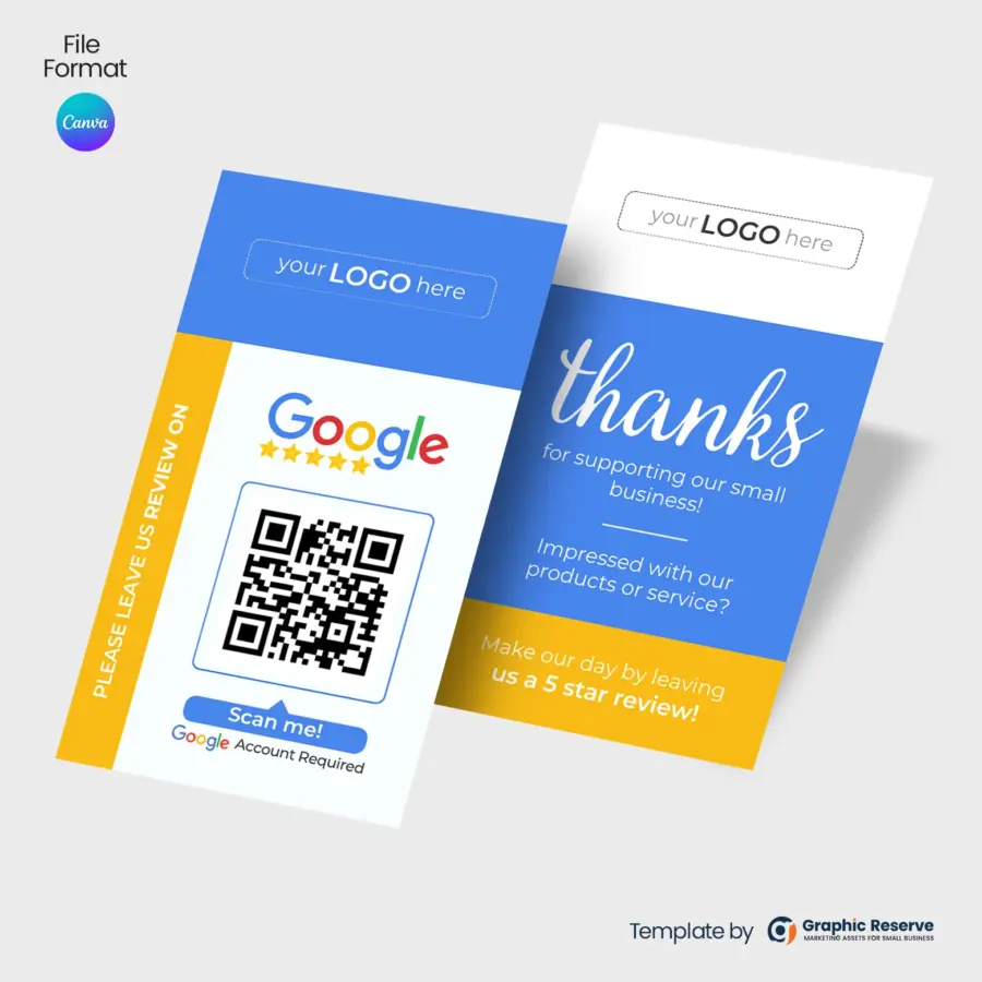 Google Business Rating Review Card Canva template