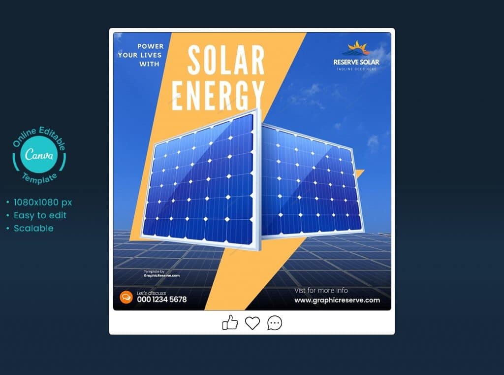 Solar Facebook Post Canva Template