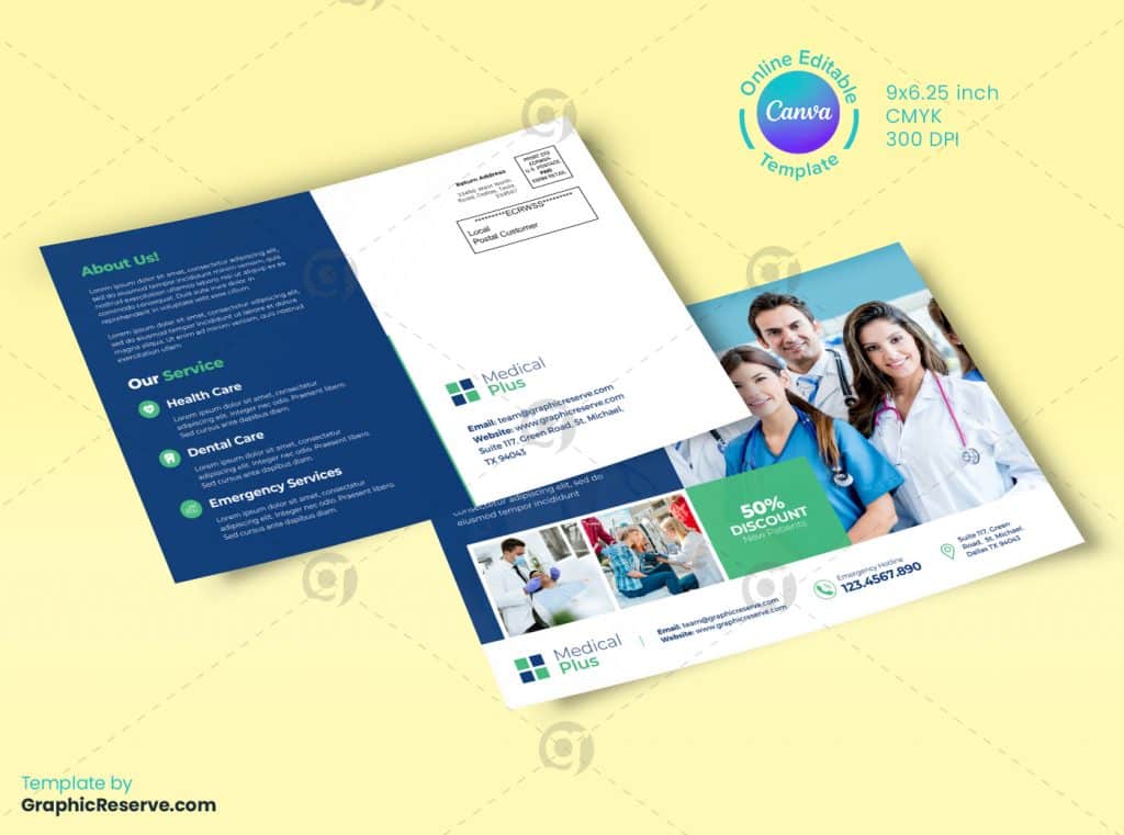Customizable Medical Direct Mail EDDM Canva template