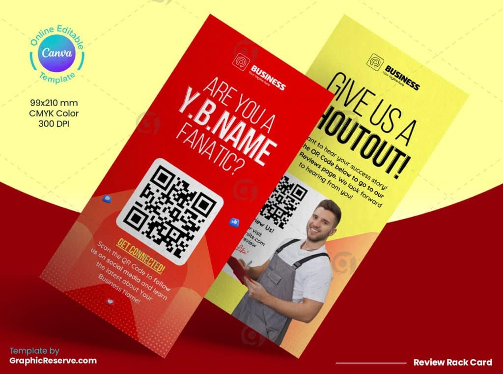 Review Request Rack Card Design Canva Template