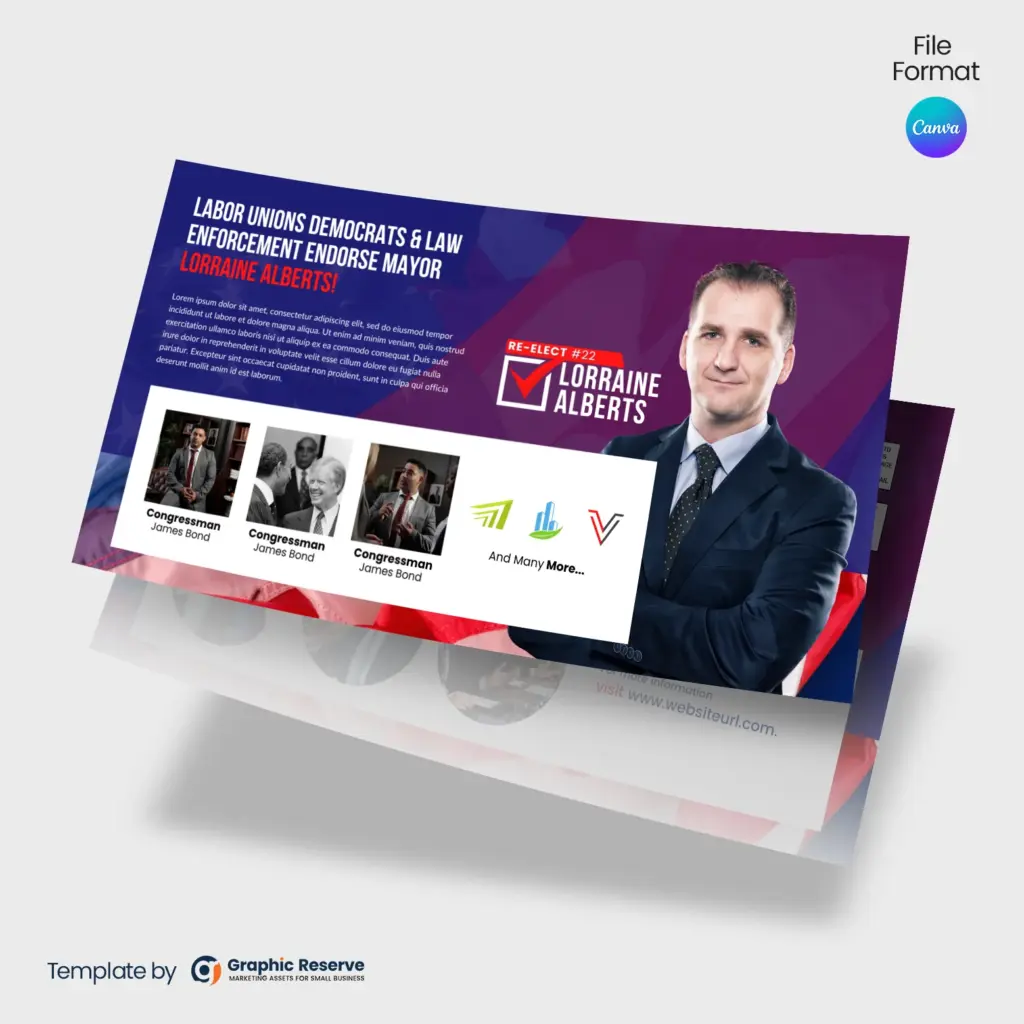 Editable Political Campaign Direct Mail Postcard Template