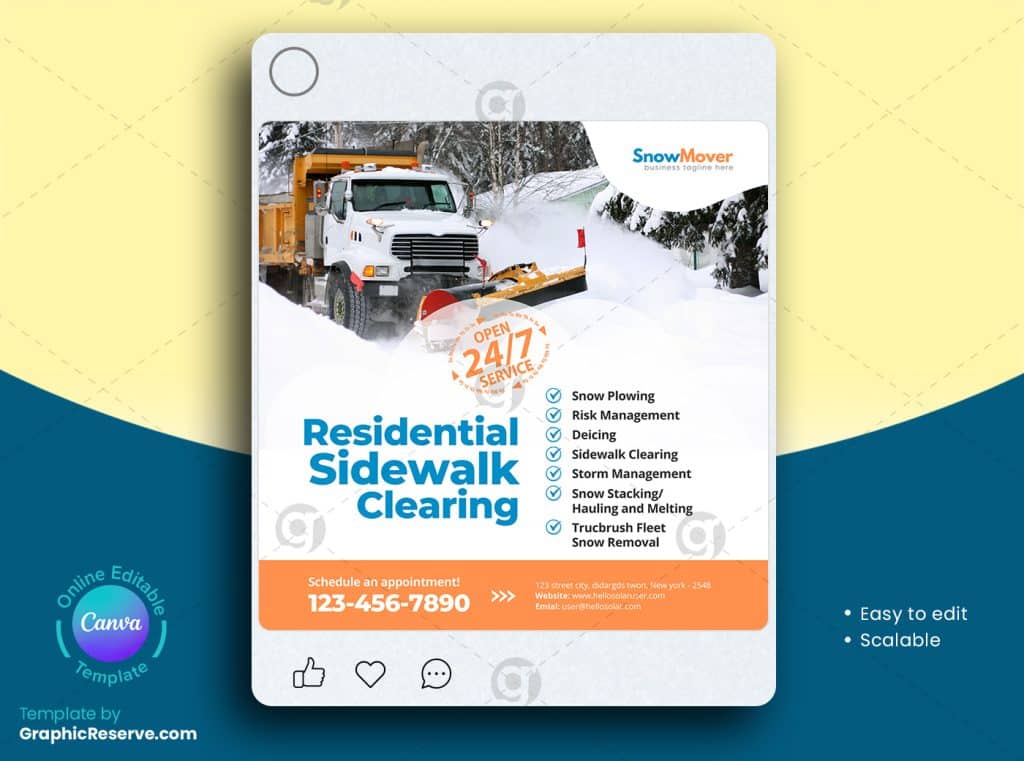 Snow Removal Social Media Post Template Bundle