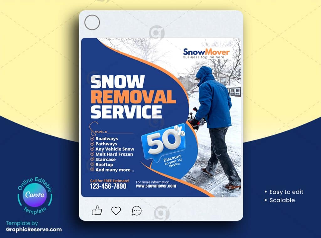 Snow Removal Social Media Post Template Bundle