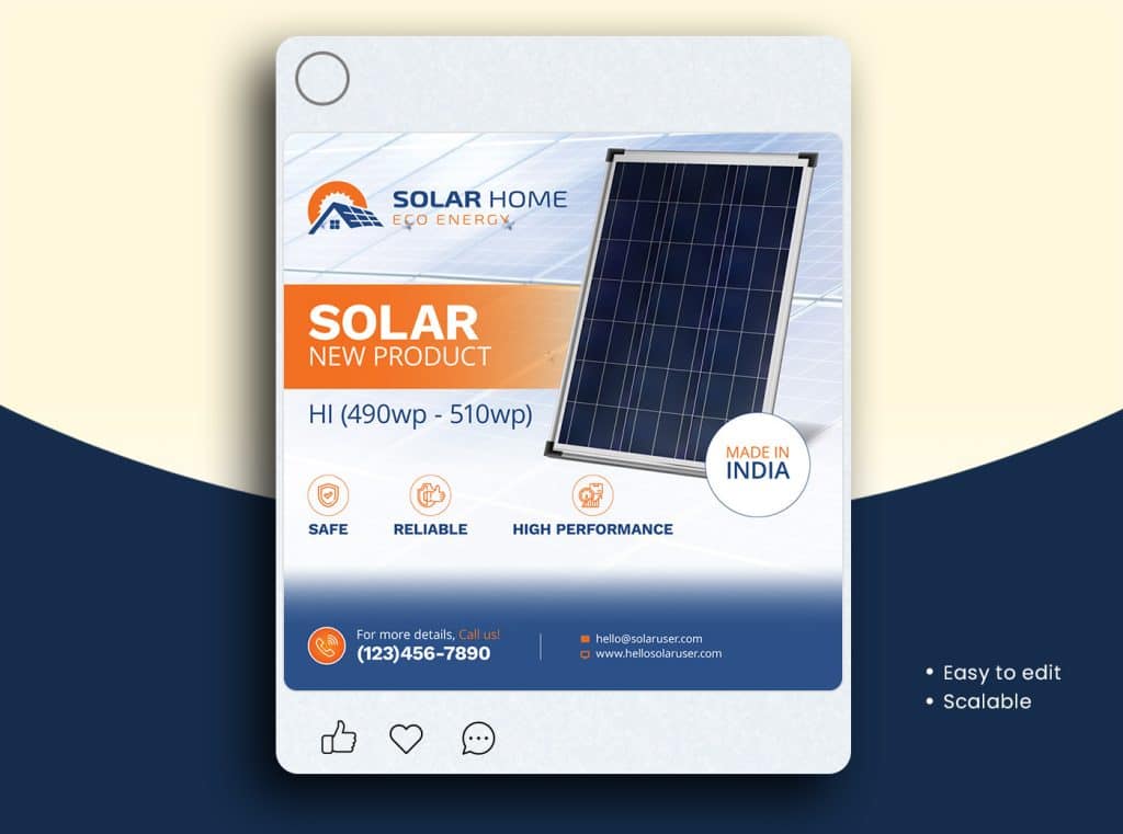 Solar Social Media Posts Template Bundle for Digital Marketing V1 ...