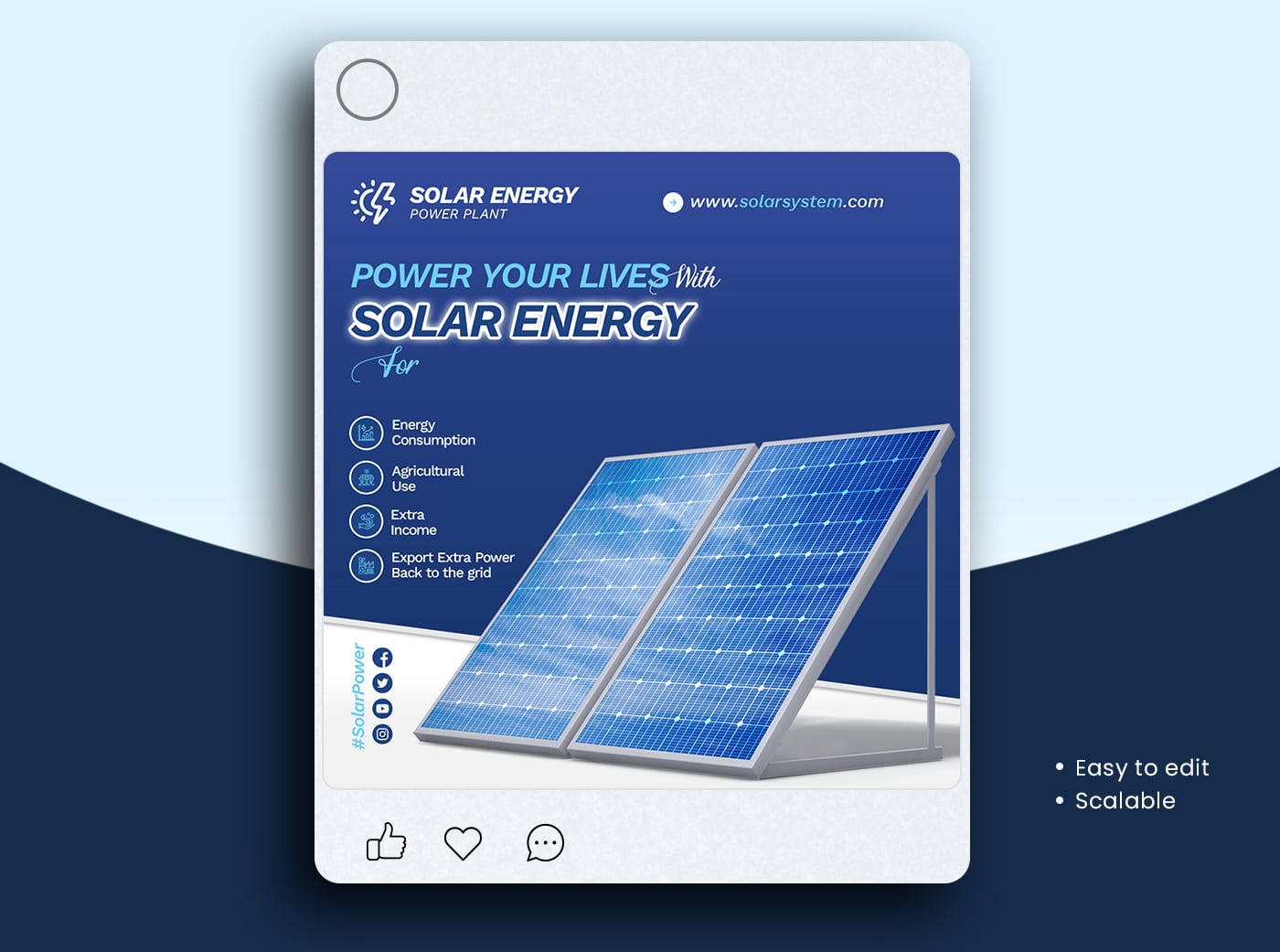 Solar Social Media Posts Template Bundle for Digital Marketing V1 ...