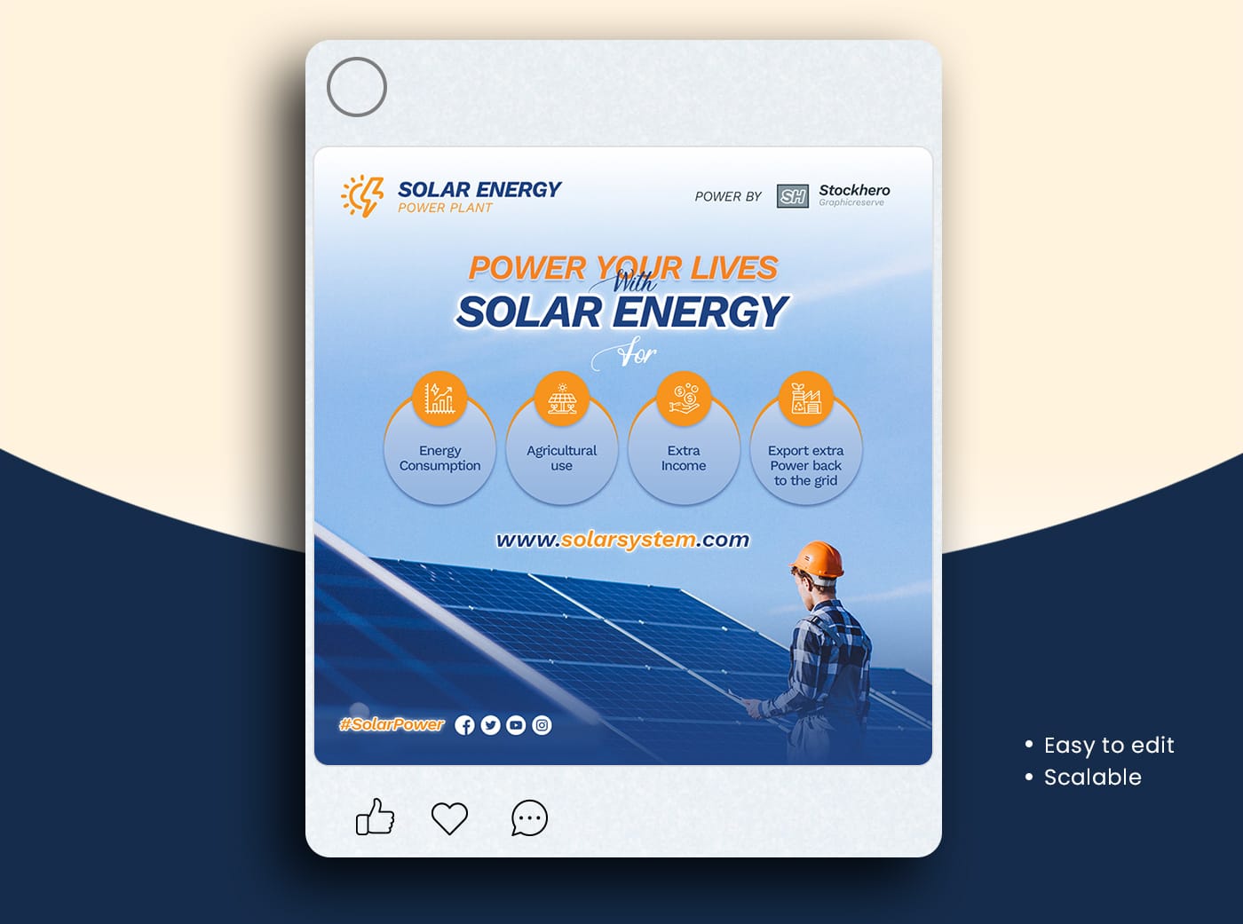 Solar Social Media Posts Template Bundle for Digital Marketing V1 ...