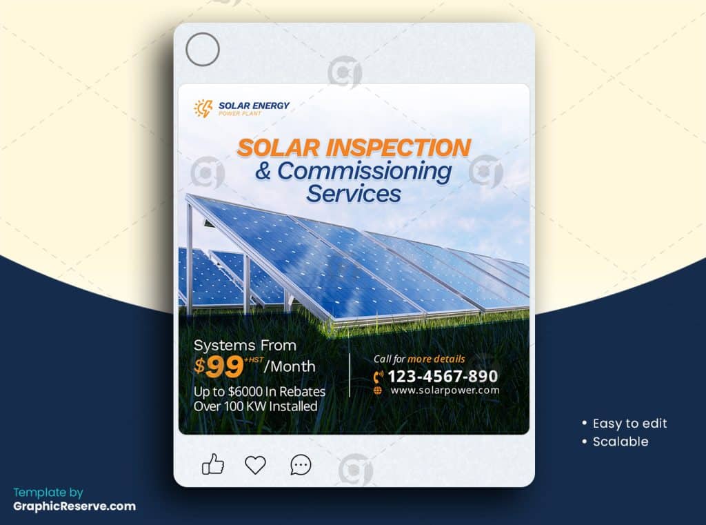 Solar Social Media Posts Template Bundle for Digital Marketing V1 ...