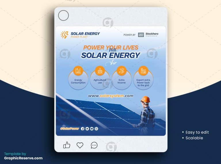 Solar Social Media Posts Template Bundle for Digital Marketing V1 ...