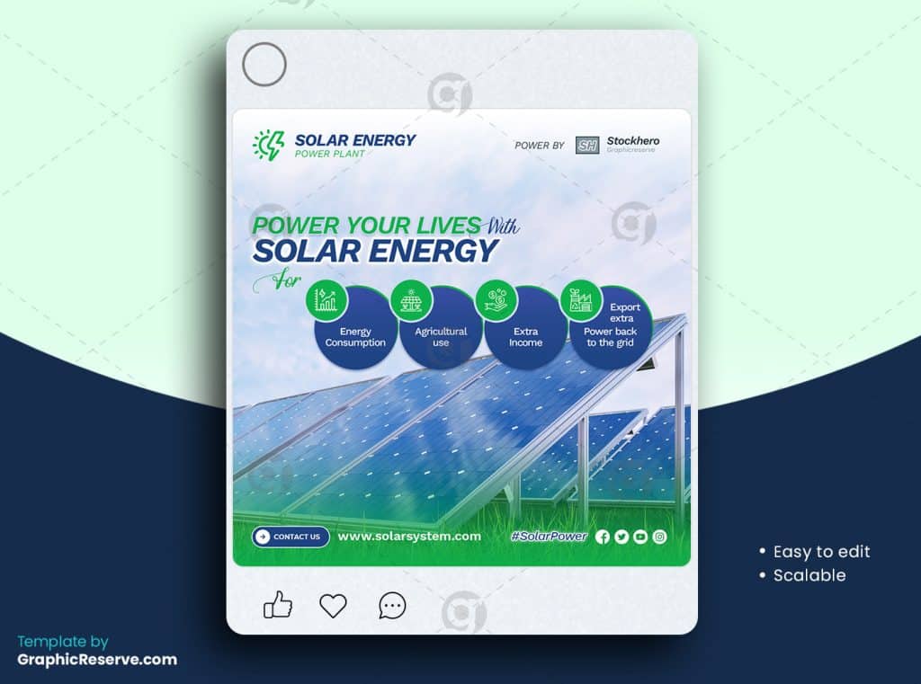 Solar Social Media Posts Template Bundle for Digital Marketing V1 ...