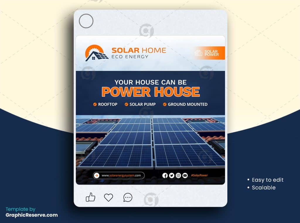 Solar Social Media Posts Template Bundle for Digital Marketing V1 ...