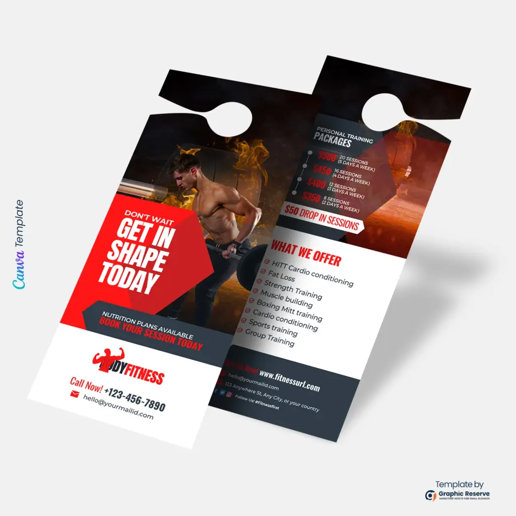 Gym Pricing Packages Door Hanger Design