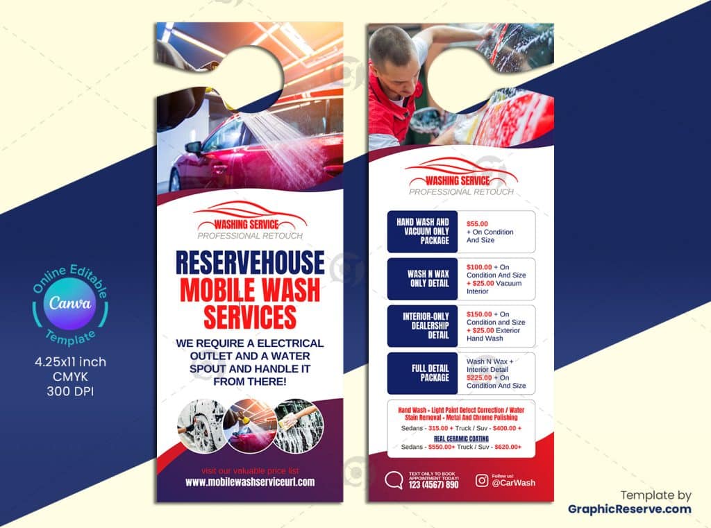 Promote Mobile Wash Service - Door Hanger Template