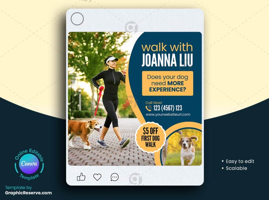 Engaging Dog Walking Social Media Banner