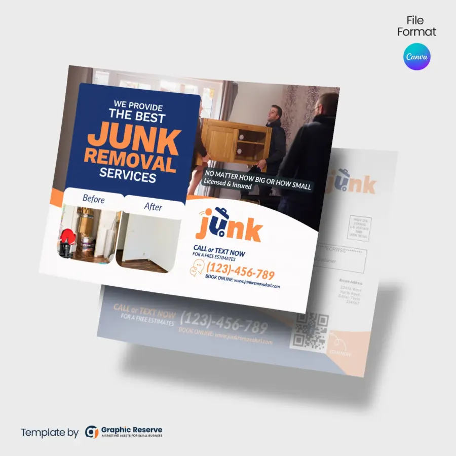 Effective Junk Removal Postcard Design for Marketing