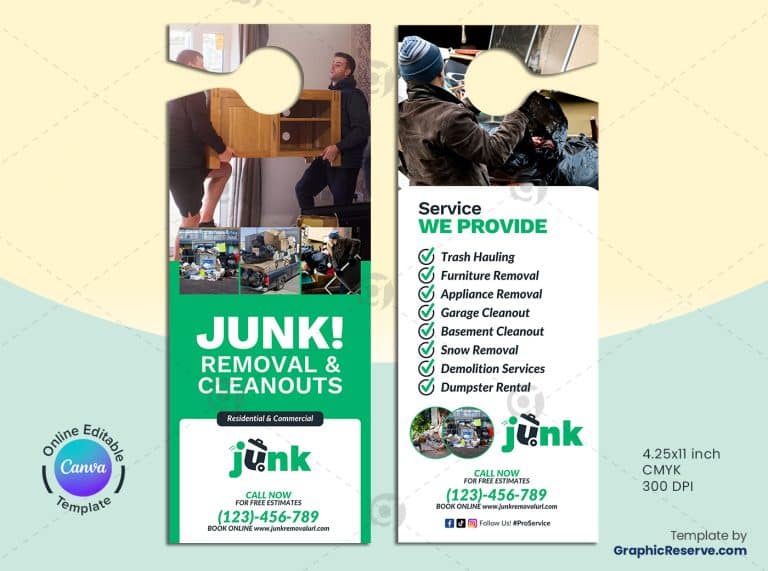 Junk Removal Canva Template Bundle for Cleaning Services