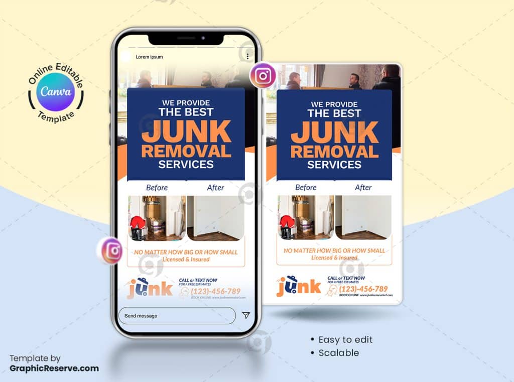 15+ Junk Removal Social Media Posts (CANVA Templates)