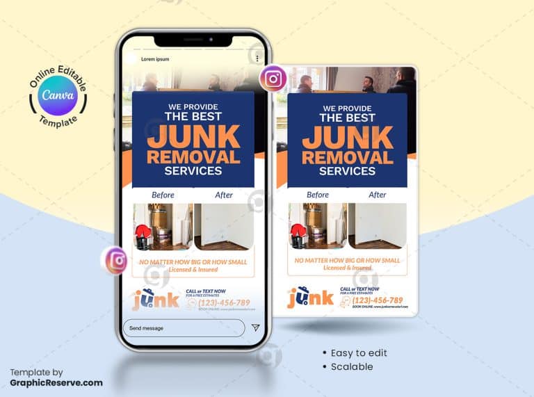 Junk Removal Instagram Story Banner Canva Template