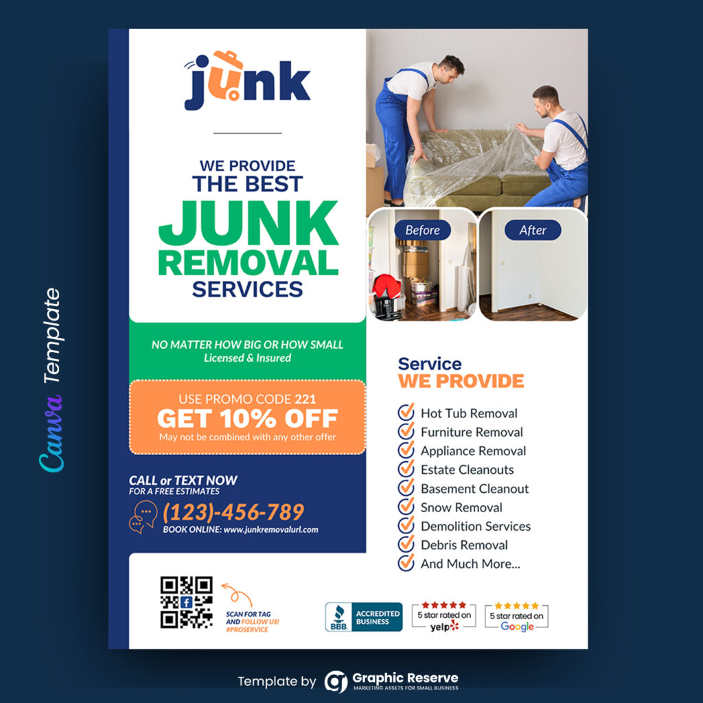 Junk Removal Promotional Canva Flyer