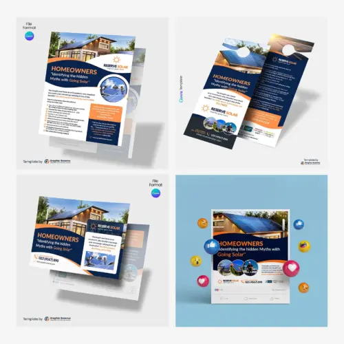 5+ Solar Marketing Materials Bundles (CANVA Templates)