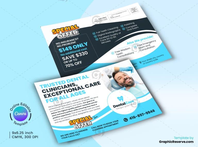 Dentistry Promotional Marketing Material Canva Template Bundle