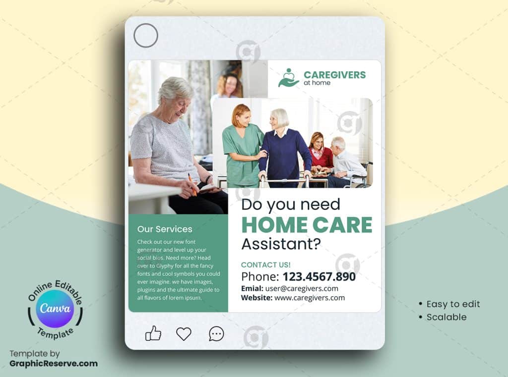 Caregiver Home Care Canva Flyer