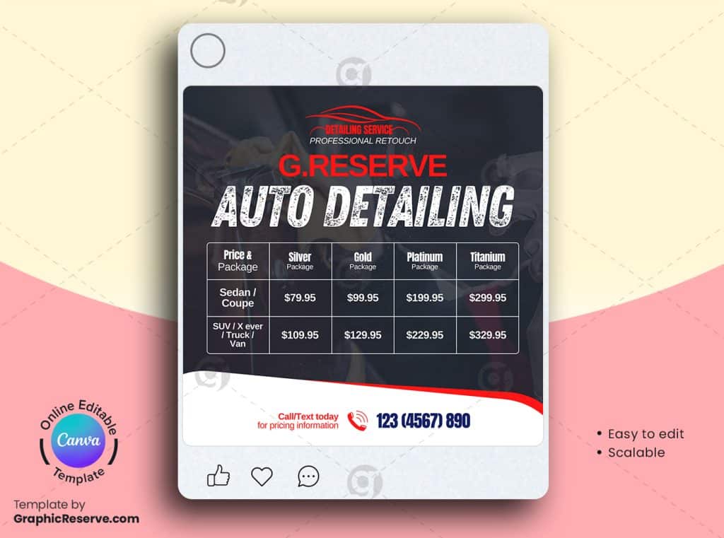Auto Detailing Service Social Media Banner Bundle Canva Template
