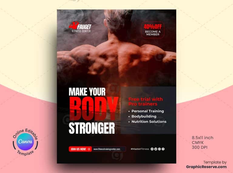 Bodybuilding Marketing Material Bundle - Gym Pricing Flyer Design