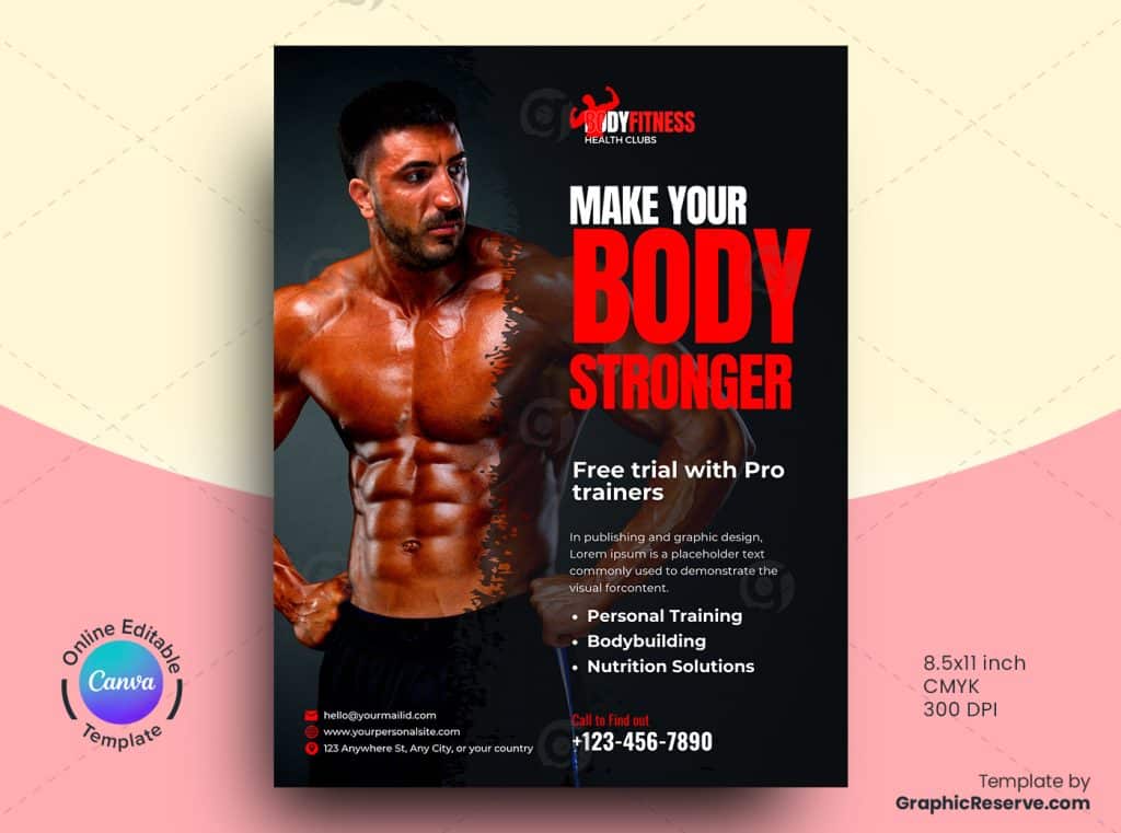 Body Stronger Marketing Material Bundle - Gym Pricing Flyer Design