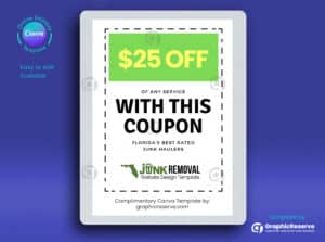 Complimentary Junk Removal Coupon Design Canva Template