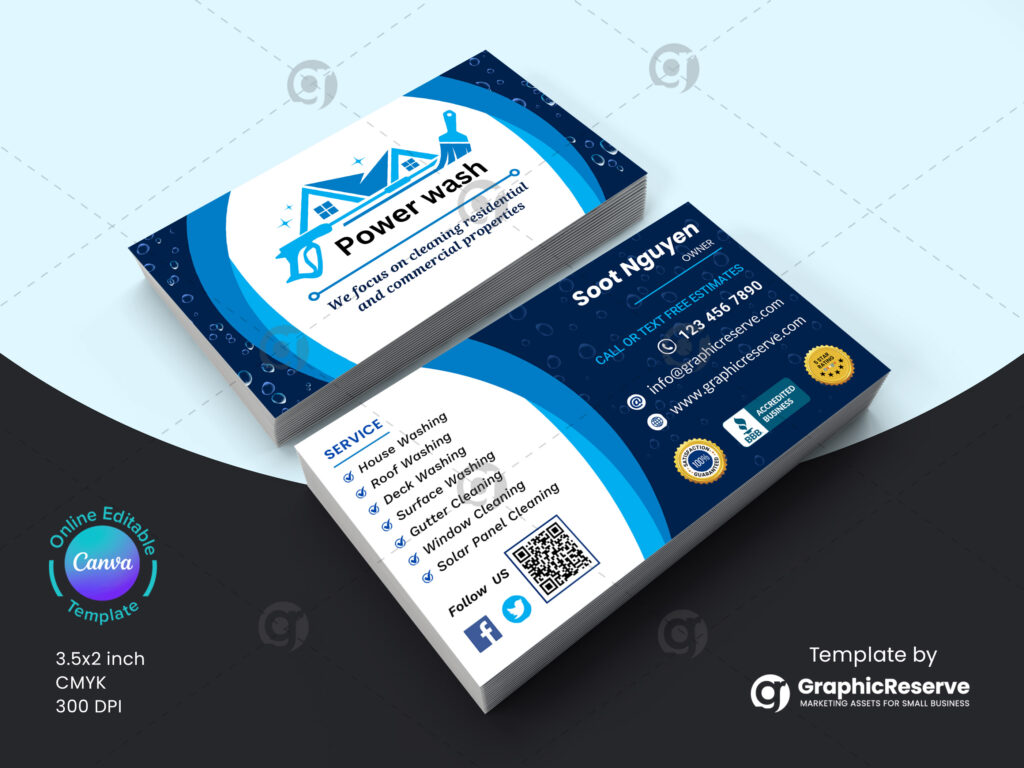 Power Washing Business Card Design Template