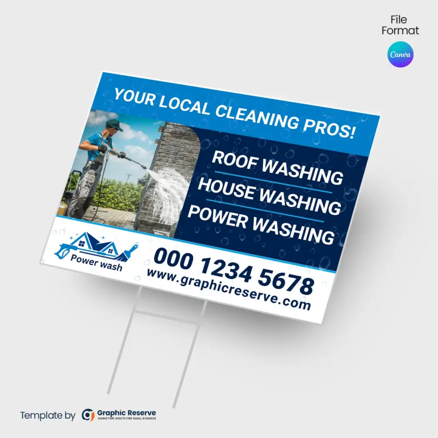 Pressure Washing Yard Sign Design Template | Canva Template