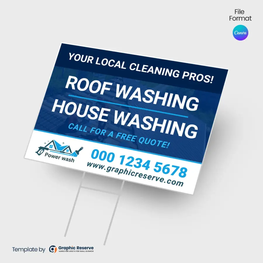 Pressure Washing Yard Sign Design Template | Canva Editable