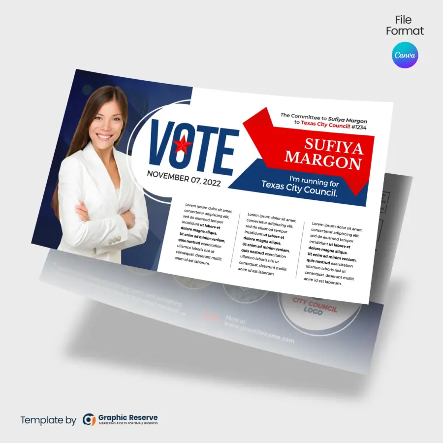 Election Campaign Political EDDM Postcard Design | Canva Template
