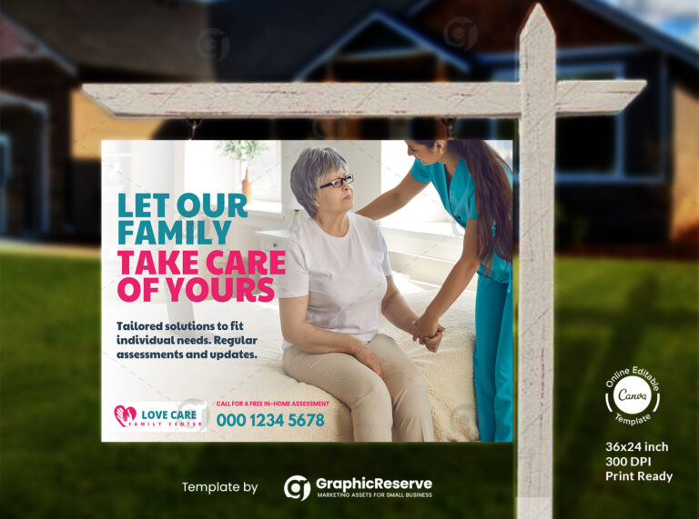 Home Care Marketing Materials Bundle (Canva Design Templates -6 Items)