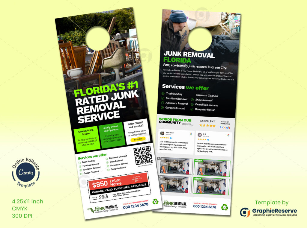 Junk Removal Marketing Materials Design Templates Bundle