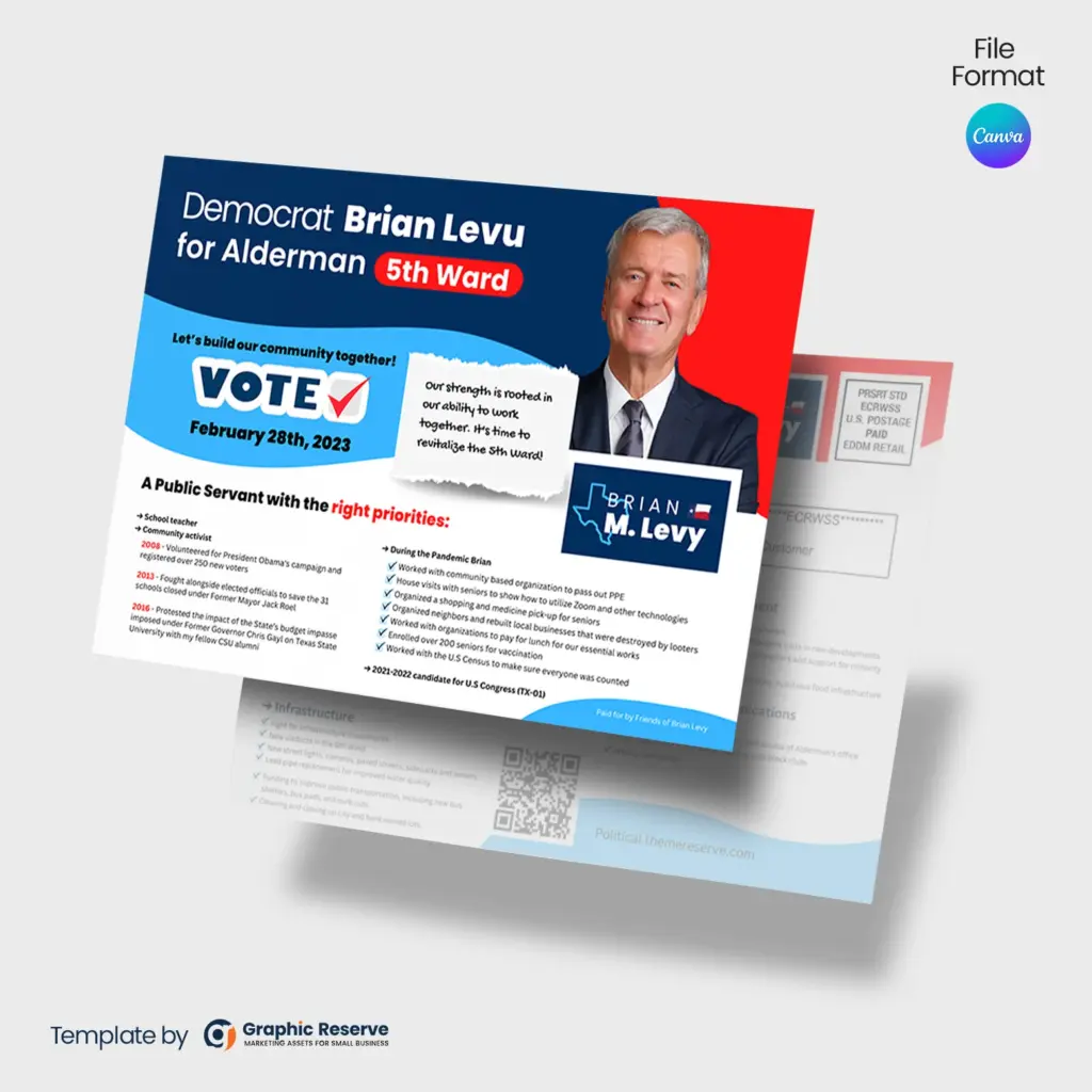 Political Postcard Design Template | EDDM Campaign