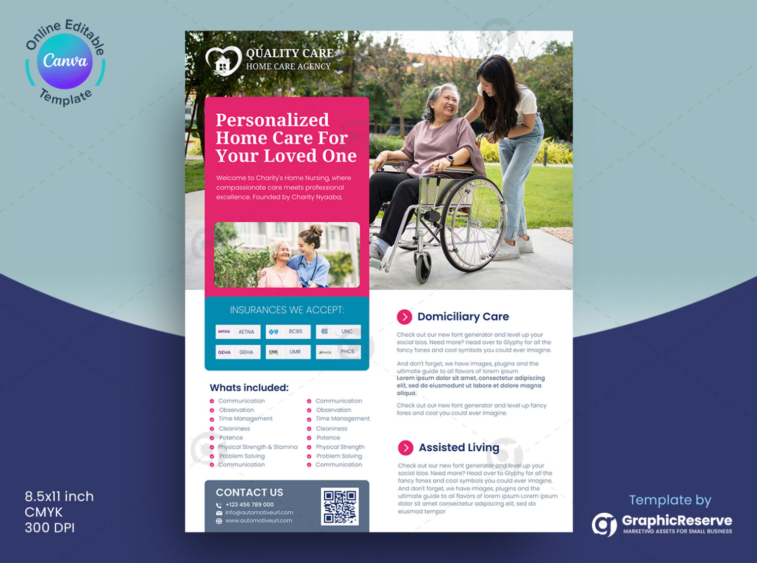 Customizable Elder Care Flyer Template for Home Services