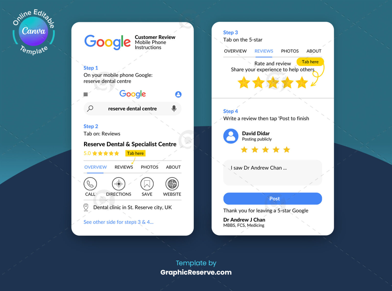 Customize Your Google Review Card with Canva Template