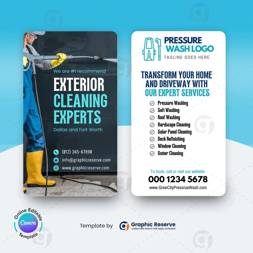 Power Washing Business Card Template